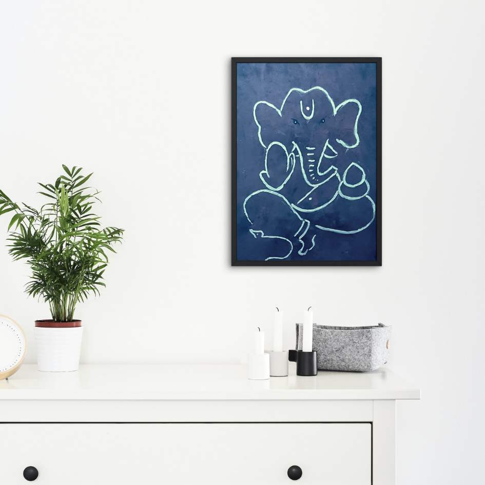 Ganesha Art Print – G8 Square: Black and White Ganesha – Poster - www ...